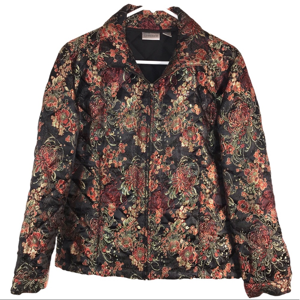 Beautiful Asian Brocade Quilted Jacket - Gem